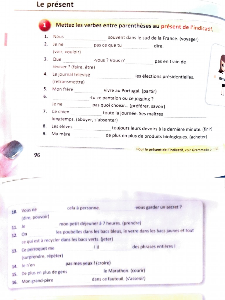 Verbes Exercises | PDF