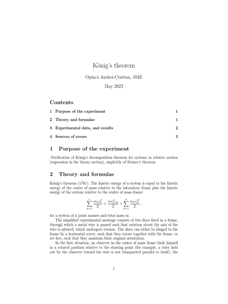 K Nig S Theorem | PDF | Theoretical Physics | Mechanics