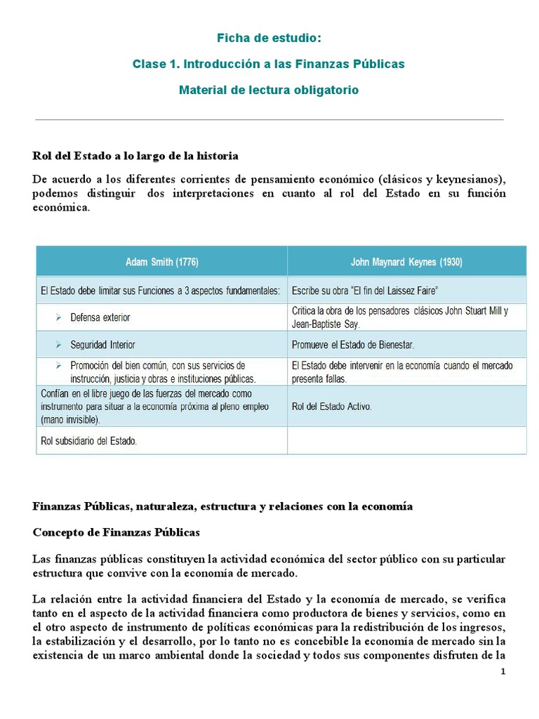 Unidad 1 Introduccion A Las Finanzas Publicas | PDF