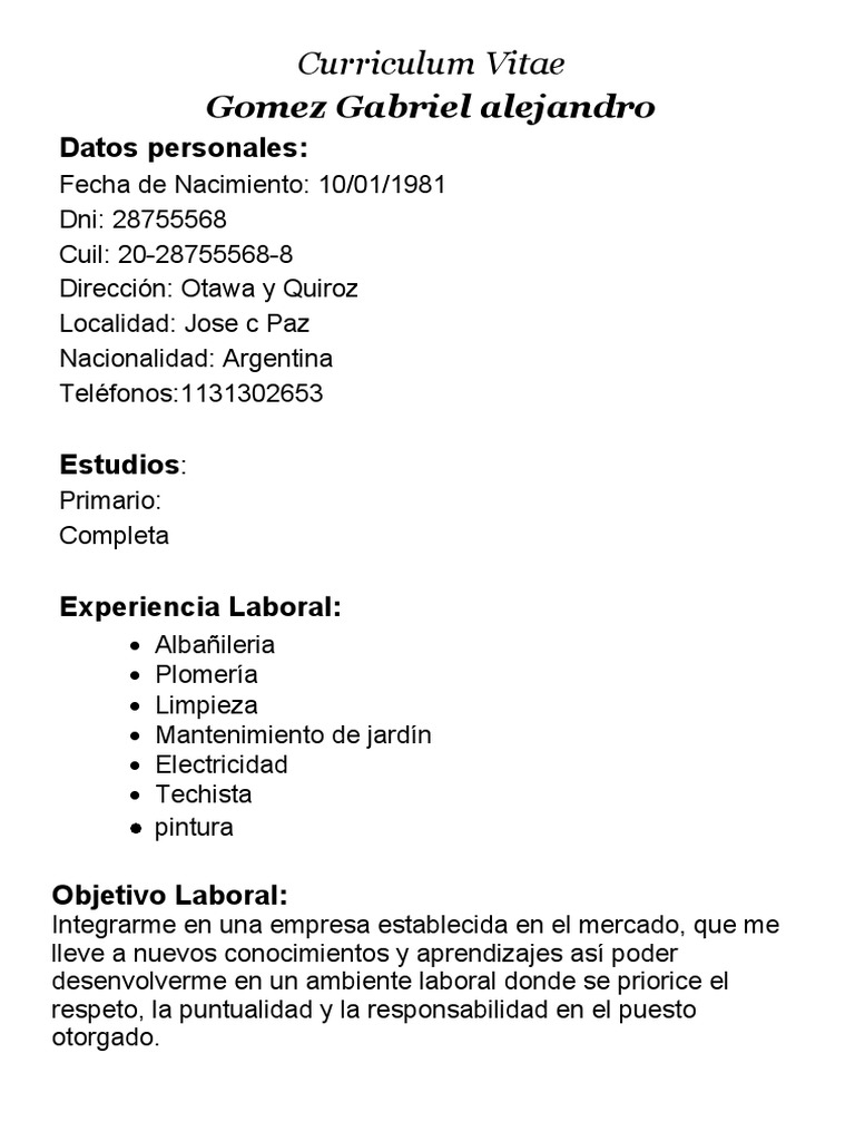 CV Gomez Gabriel | PDF