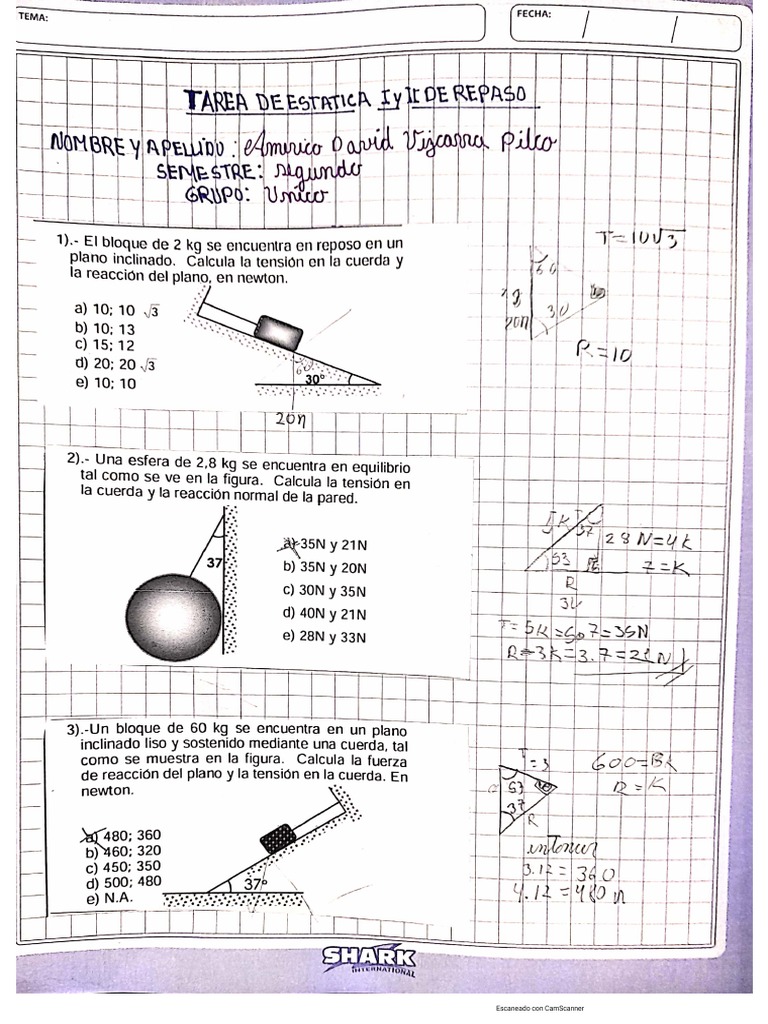 Tarea de Estatica | PDF