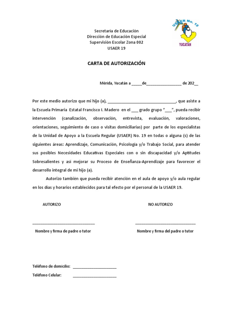 Carta Autorizacion | PDF