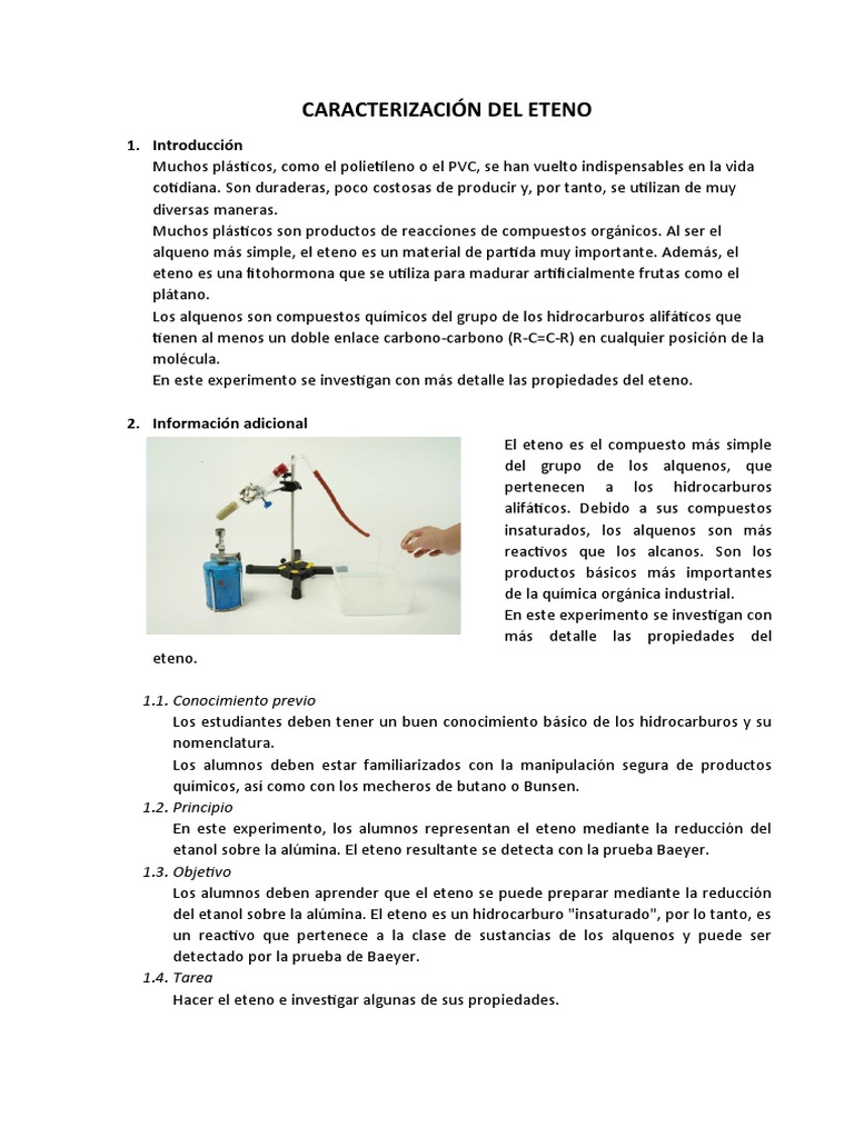Caracterización Del Eteno | PDF | Etileno | Alqueno