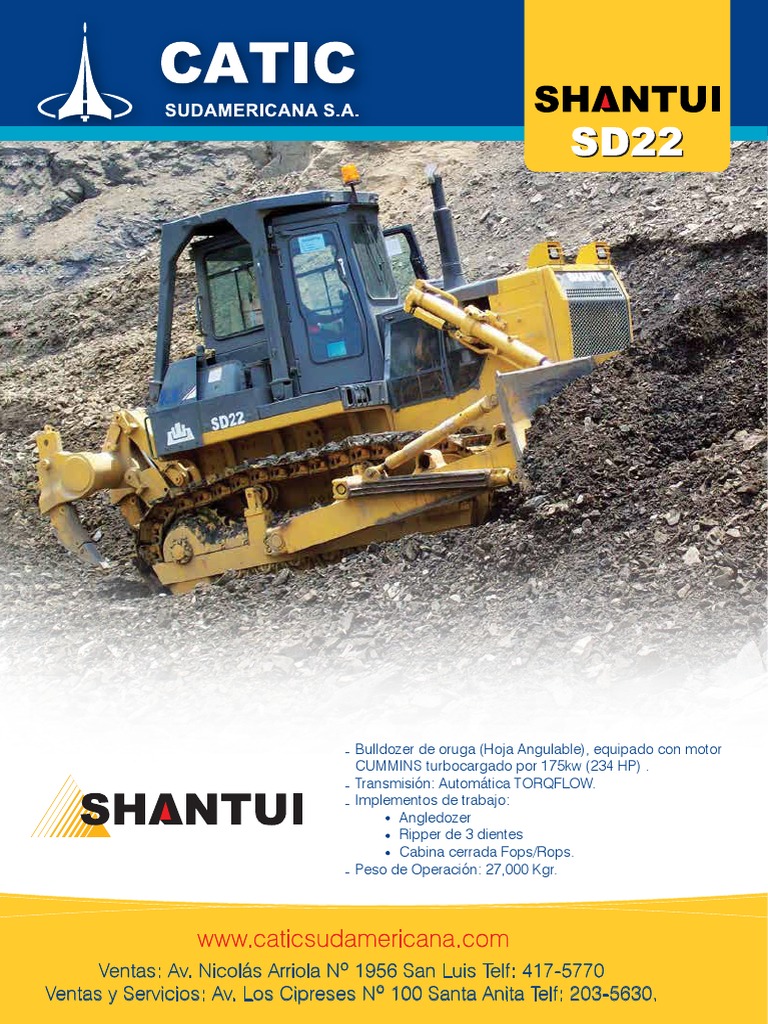 Ficha Tecnica Tractor Bulldozer SD22 2 | PDF | Vehículos | Bienes manufacturados