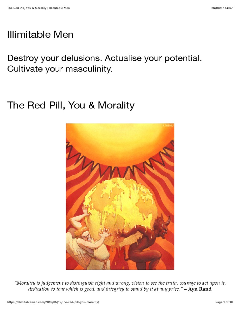 The Red Pill, You & Morality - Illimitable Men | PDF | Morality ...