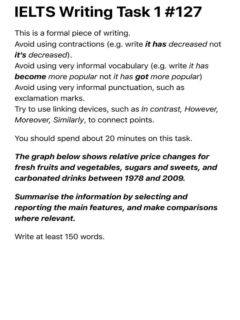 Preparation For IELTS Exam - IELTS Writing Task 1 #127 | PDF
