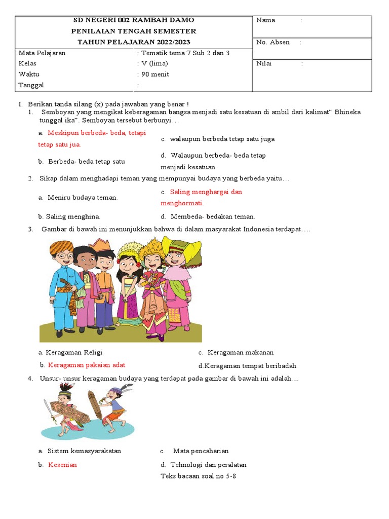 Soal PTS Tema 7 Sub 2 Dan 3 | PDF