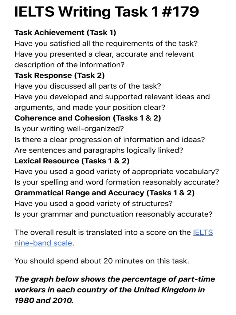 Preparation For IELTS Exam - IELTS Writing Task 1 #179 | PDF