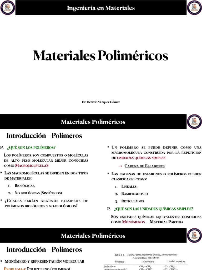Introducción a los Materiales Poliméricos | PDF