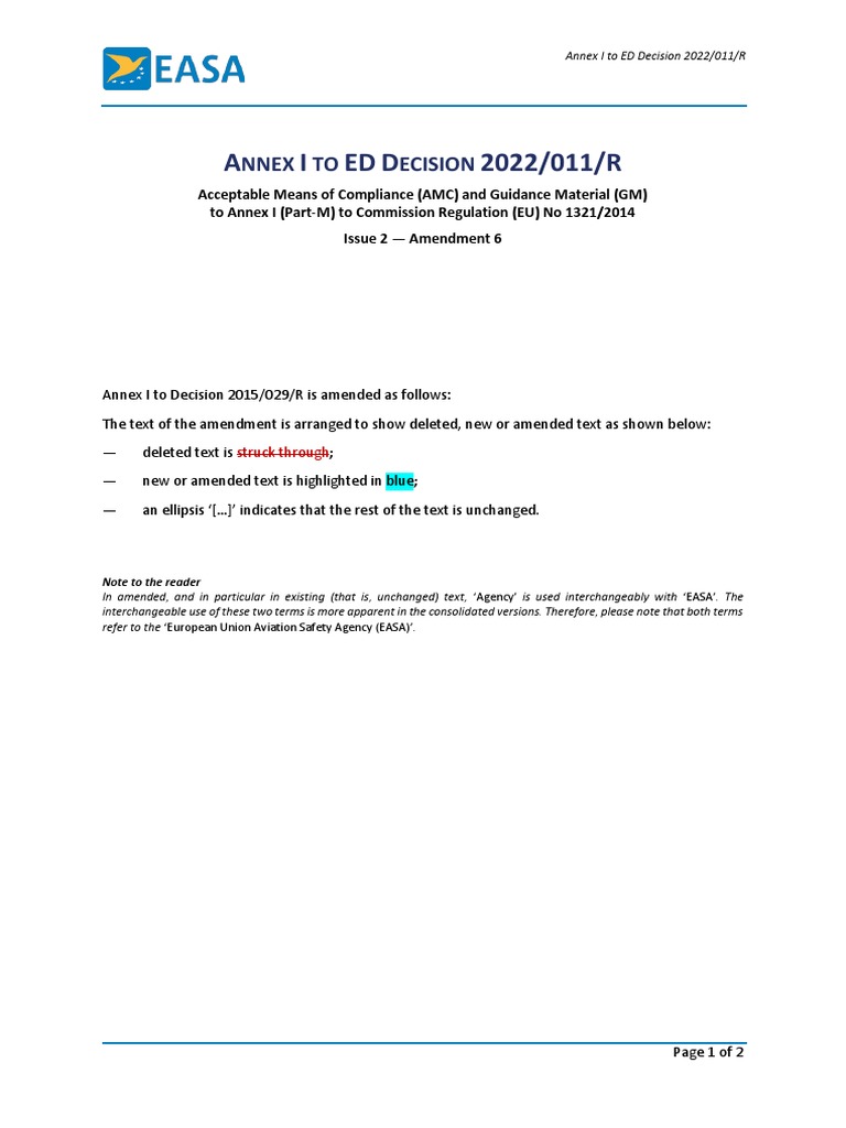 Amc GM To Part-M - Issue 2 Amendment 6 | PDF | Technology & Engineering