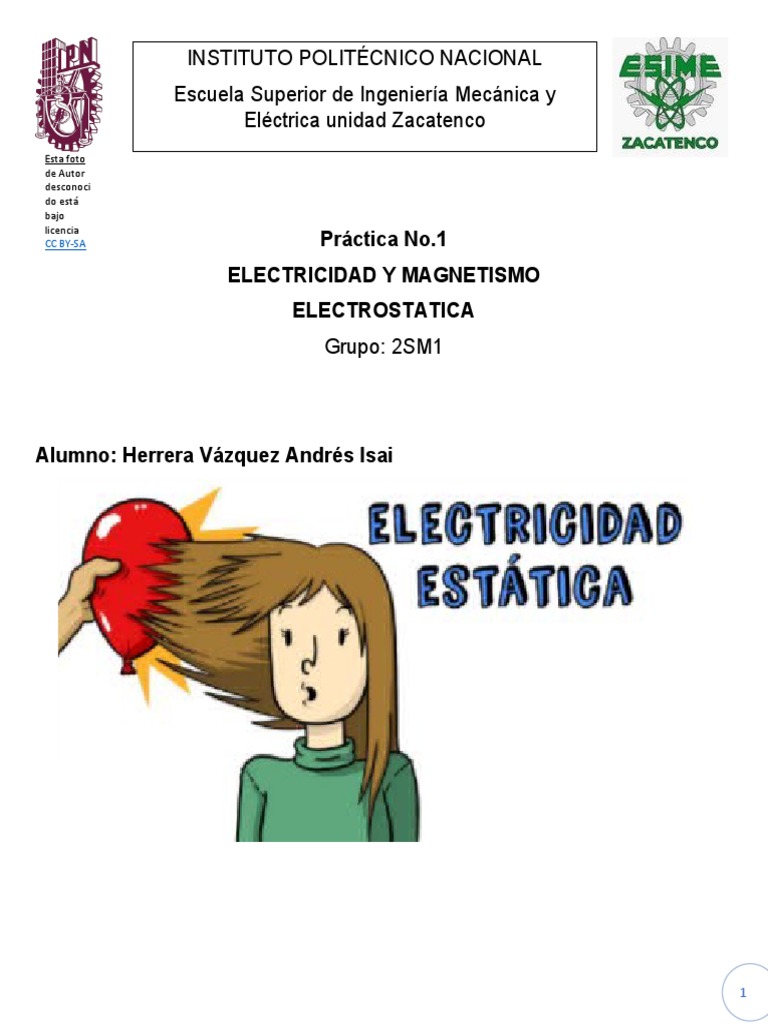 Practica 1 Fisica II (Electricidad Estatica) | PDF | Carga eléctrica | Electrostática