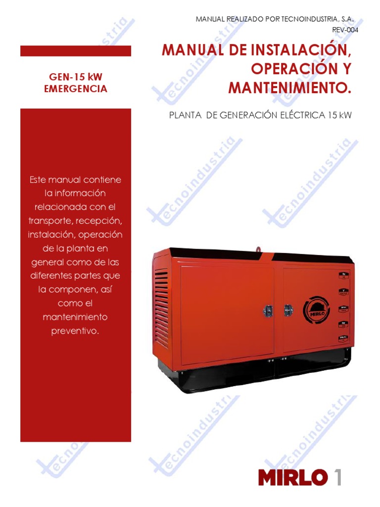Manual Gen 015 | PDF | Generador eléctrico | Ingenieria Eléctrica