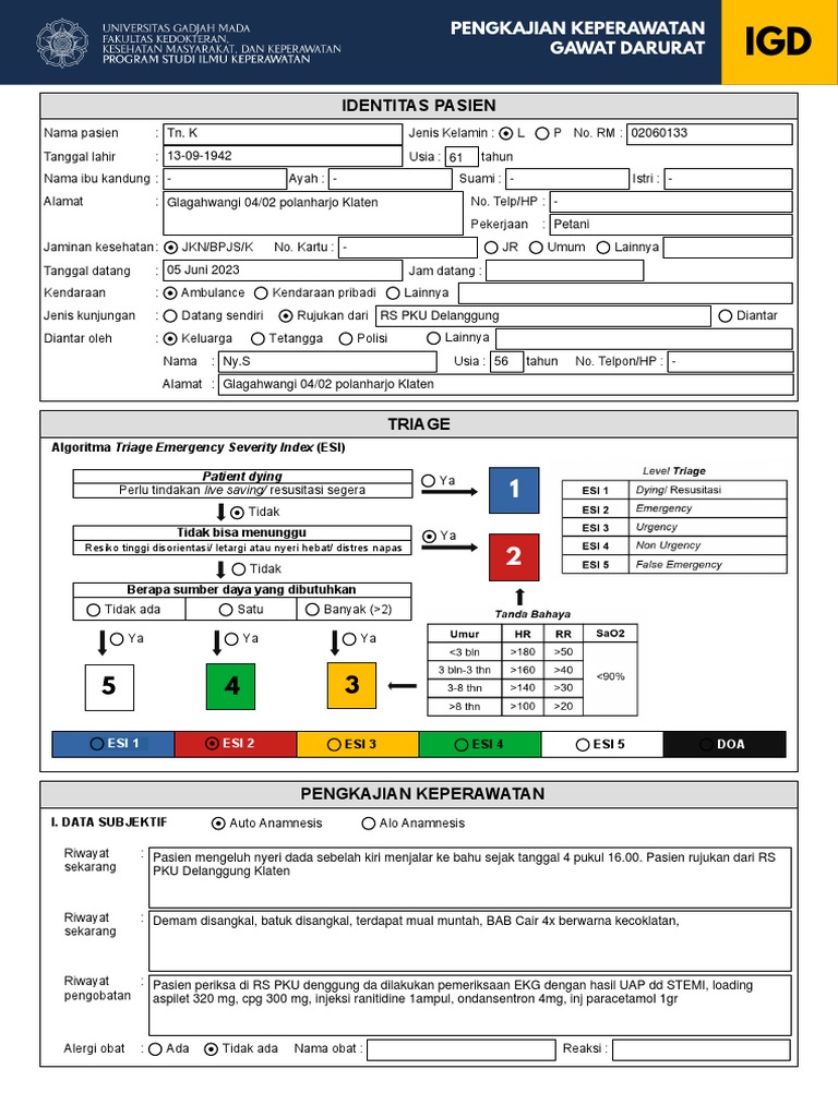 Formulir IGD Stemi | PDF