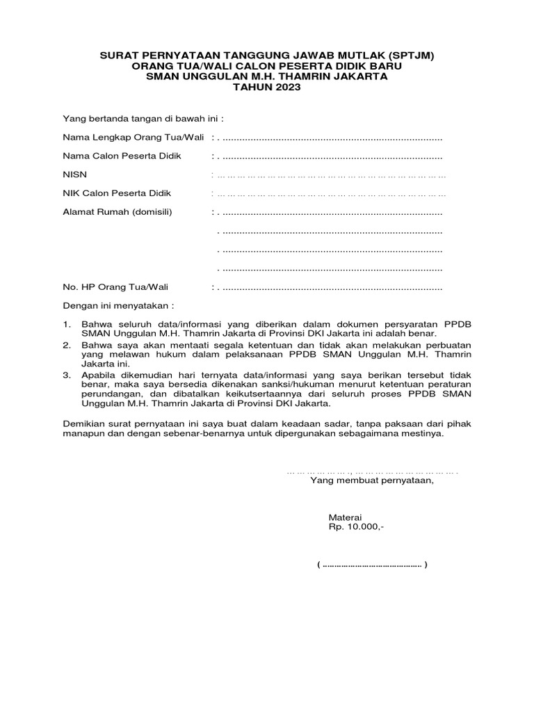 SPTJM PPDB 2023 | PDF