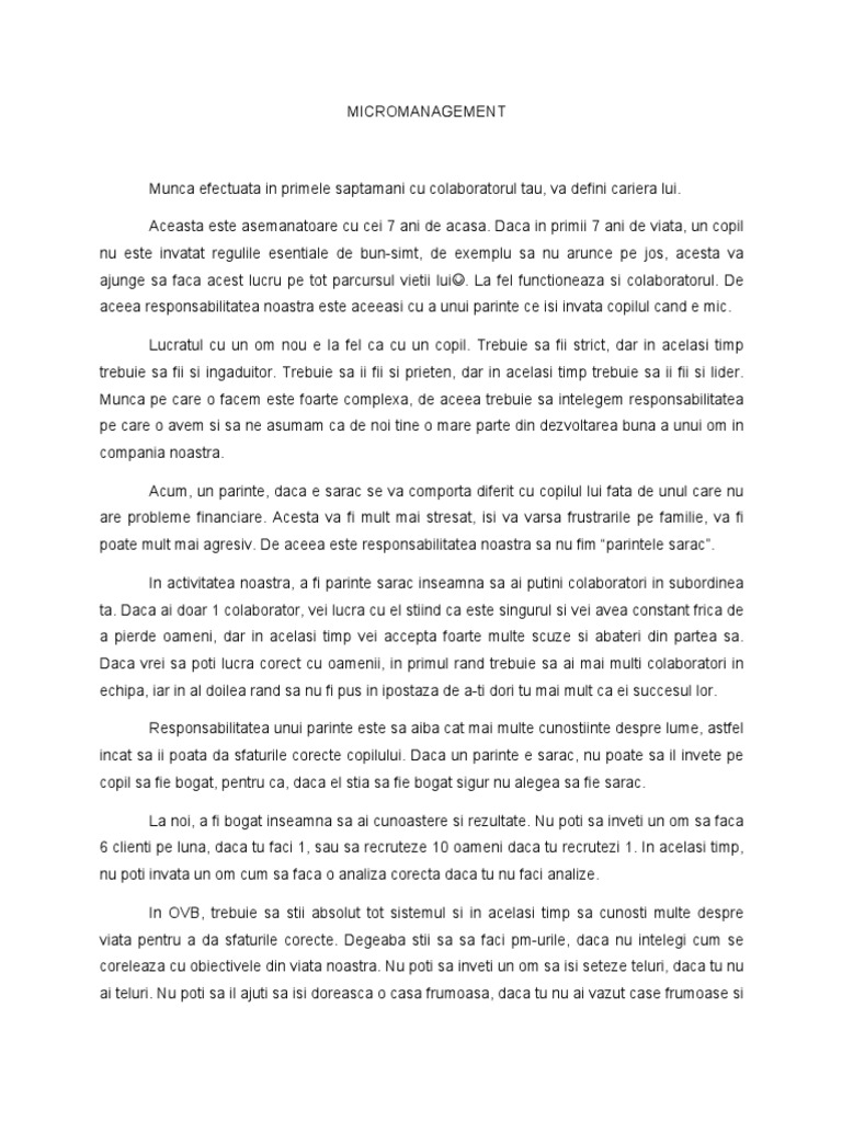 Micro Management | PDF