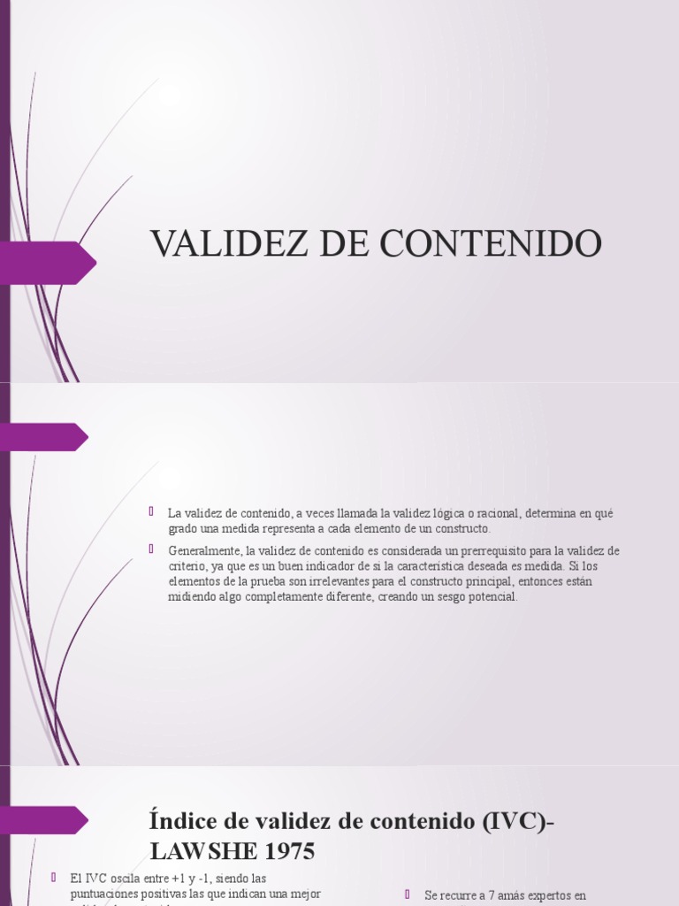 Validez de Contenido: Métodos y Criterios | PDF