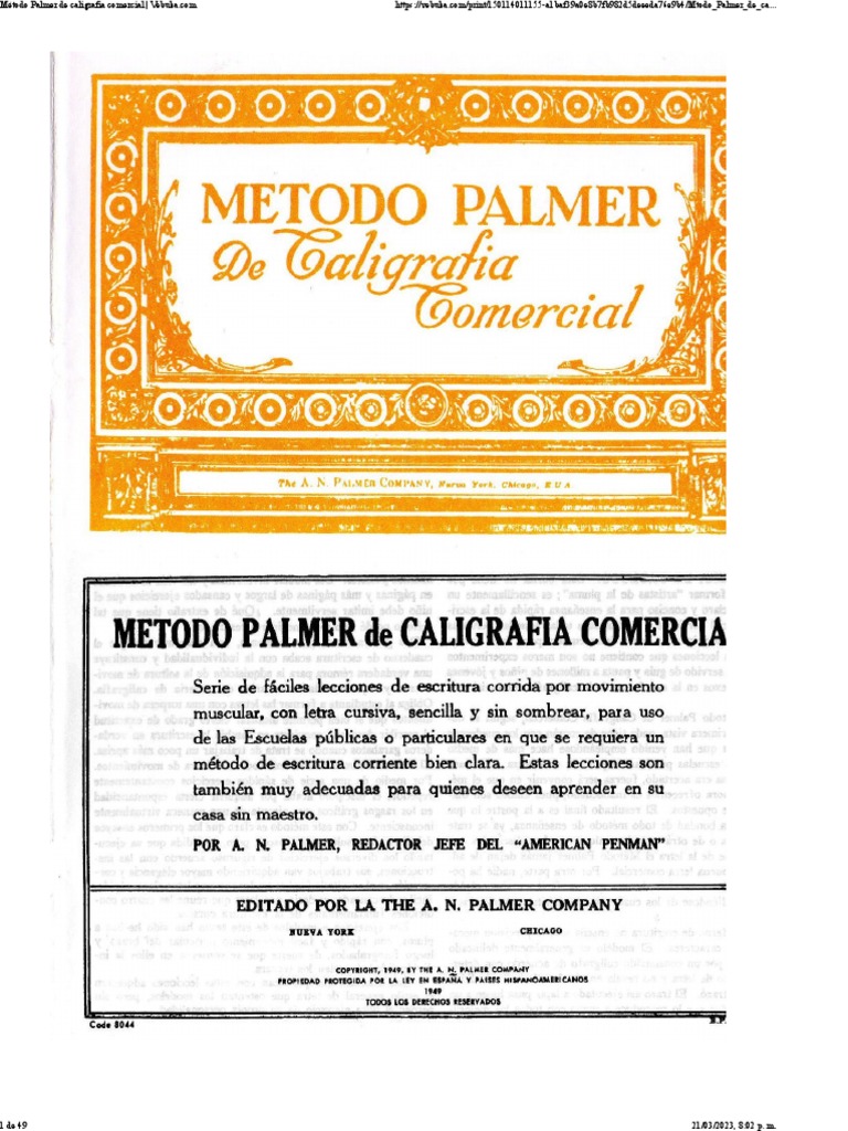 Método Palmer de Caligrafia Comercial _ Vebuka | PDF