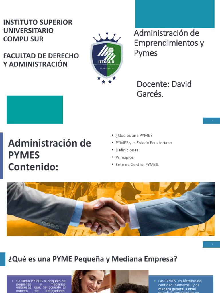 TSA 3P - Adminsitración de PYMES 1ra Presentación | PDF | Pequeñas y medianas empresas ...