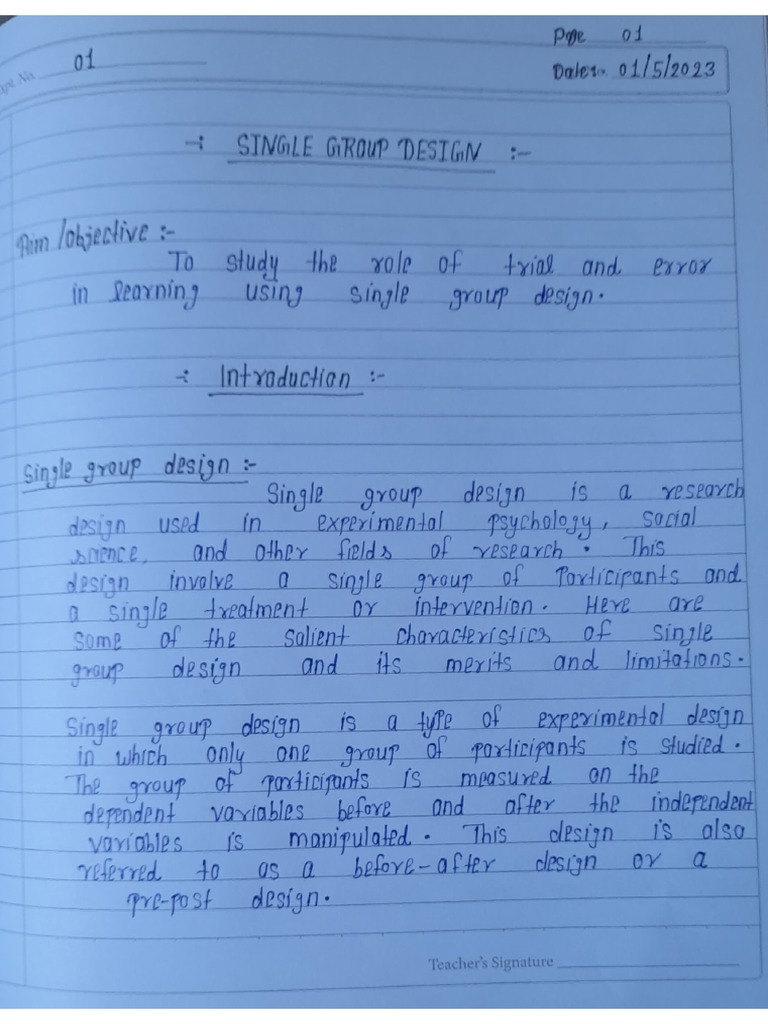 Single Group Design | PDF