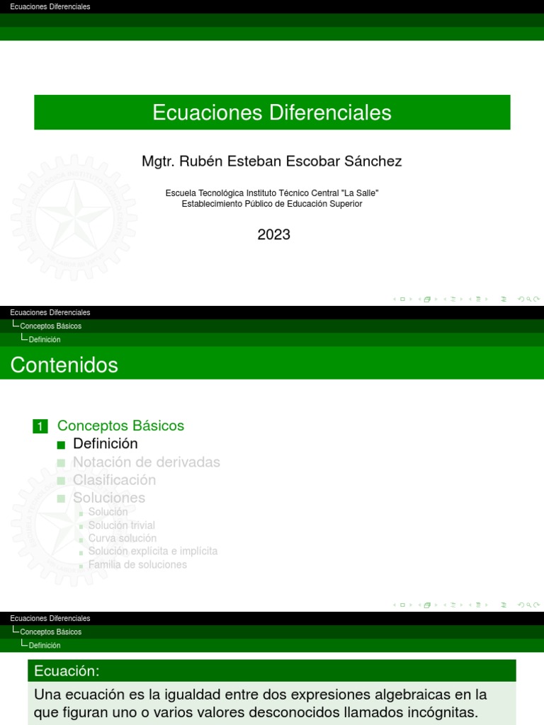 Ecuaciones Diferenciales-1 | PDF | Ecuaciones | Ecuación diferencial parcial