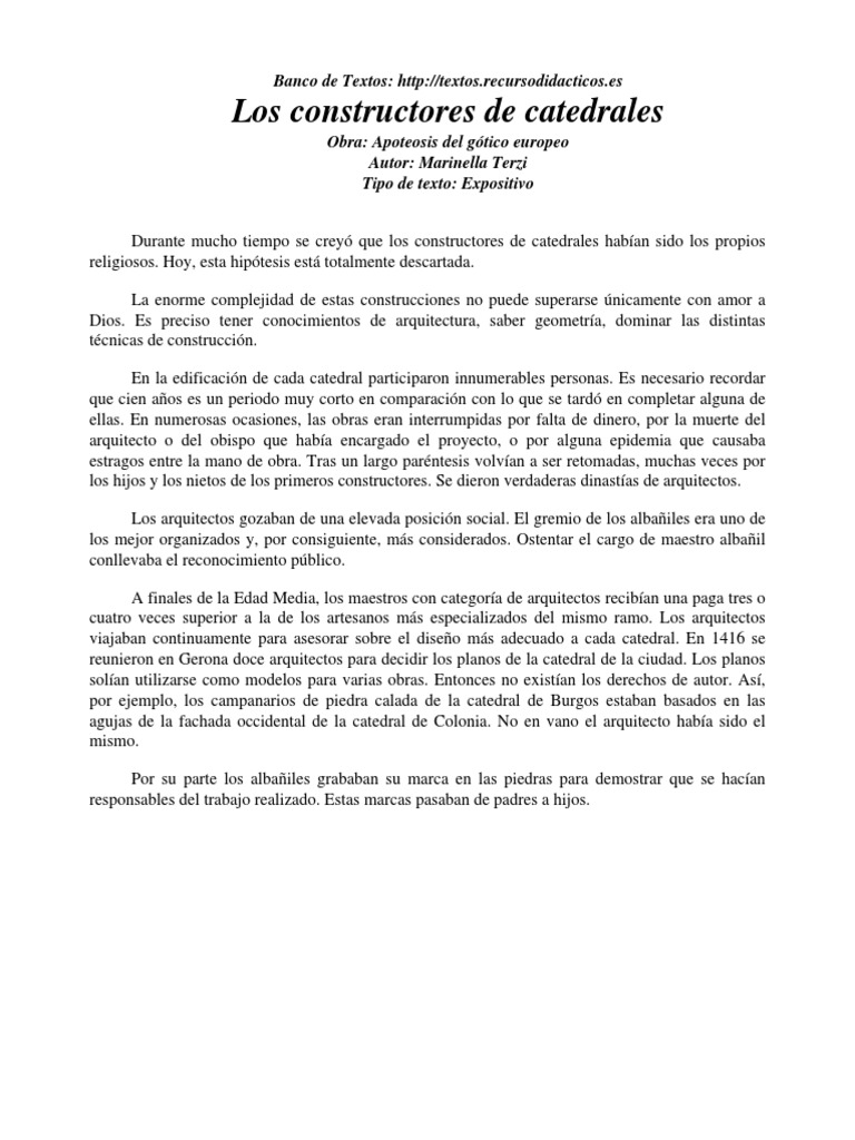 Los Constructores de Catedrales | PDF
