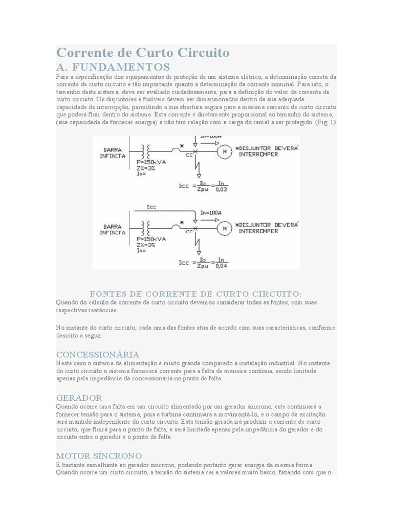 Estudo - Corrente de Curto Circuito | PDF | Fusível (elétrico) | Rede ...