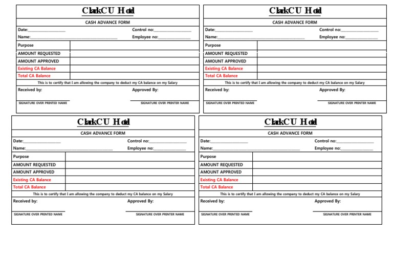 Cash Advance Form | PDF | Credit Card | Taxation