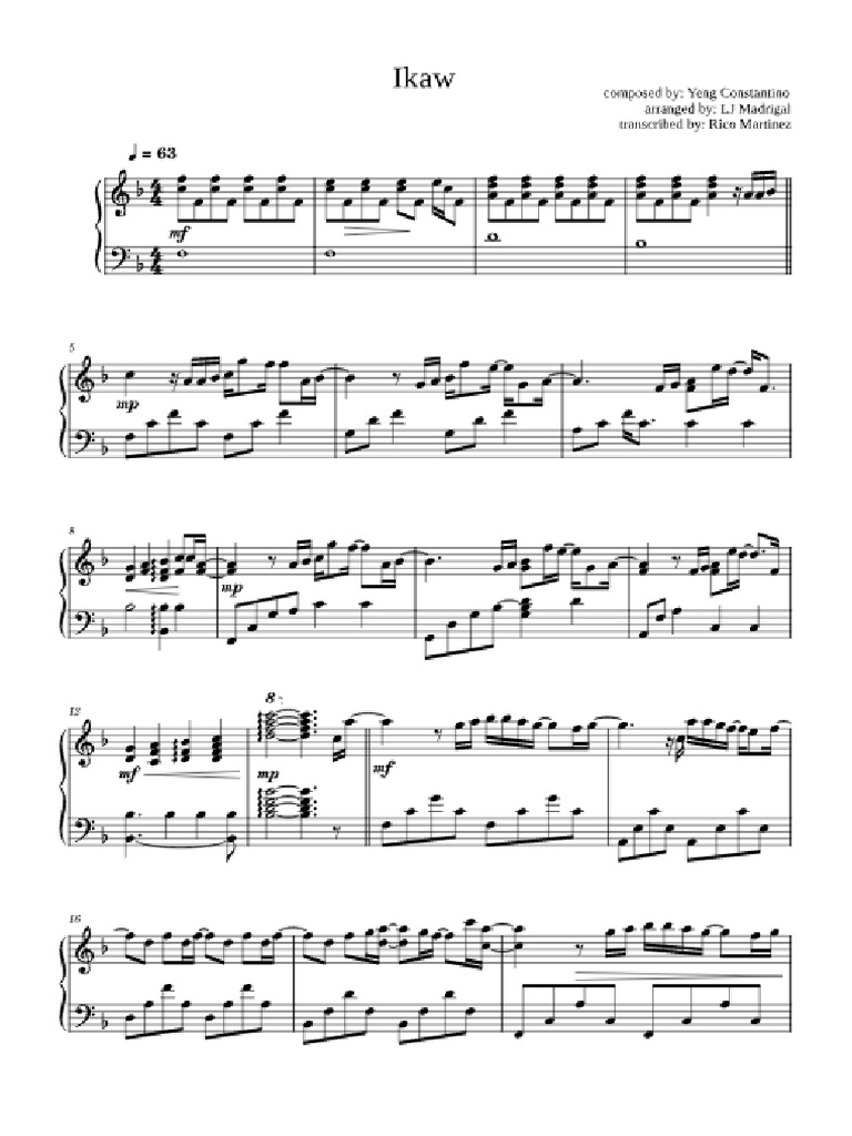 IKAW MUSIC SHEET | PDF
