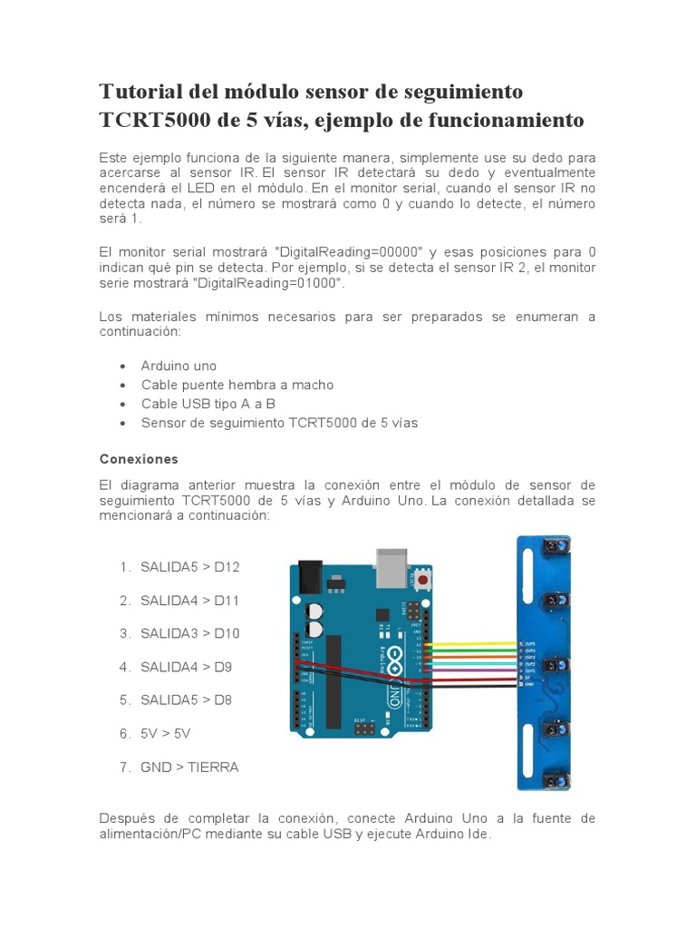 Tutorial Del Módulo Sensor de Seguimiento TCRT5000 de 5 Vías | PDF ...