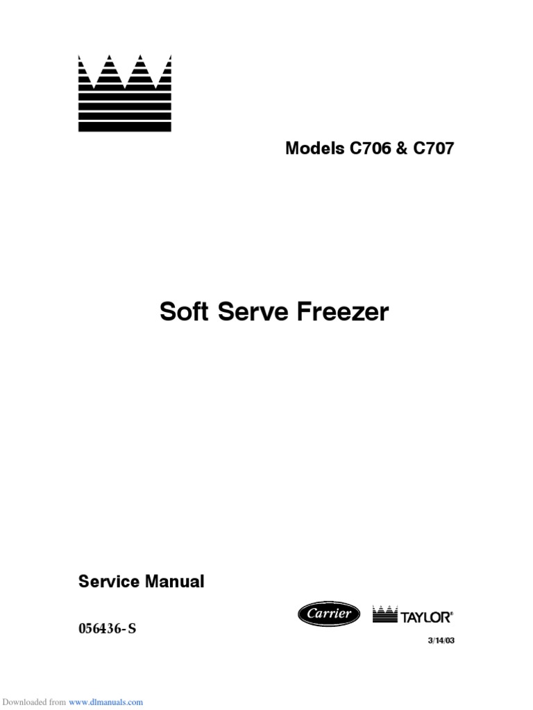 Taylor C706 Service Manual | PDF | Refrigerator | Valve