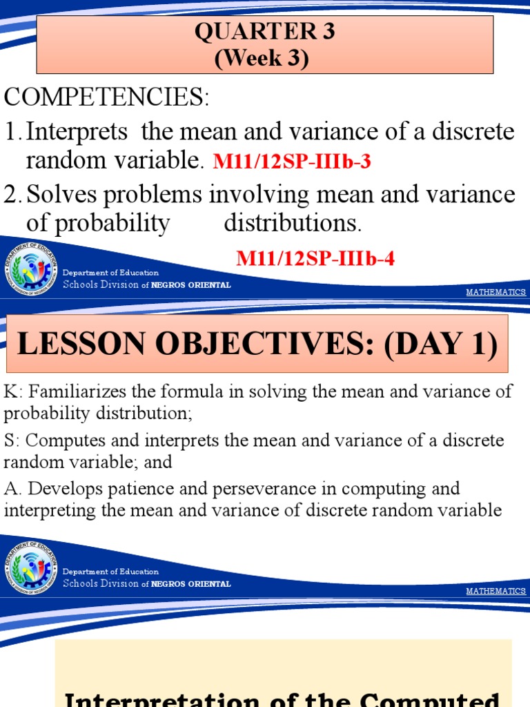 Q3 Week3 | PDF | Variance | Probability Distribution