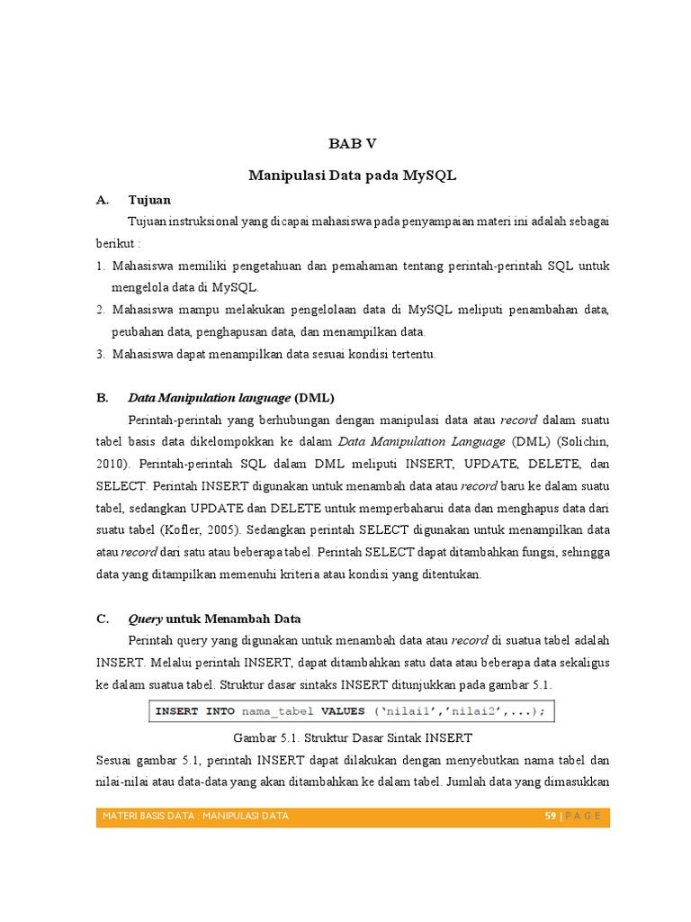 MATERI V Manipulasi Data | PDF