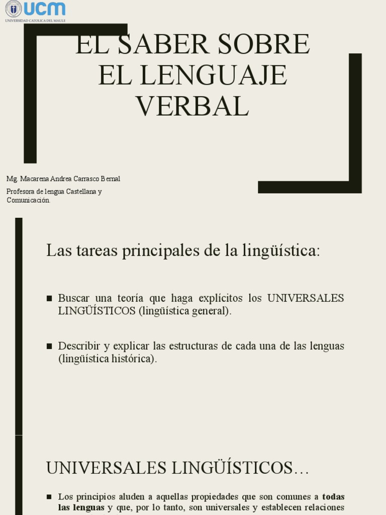 El Saber Sobre El Lenguaje Verbal | PDF | Lingüística | Verbo