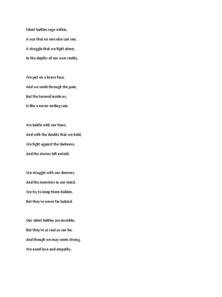 Fighting Silent Battles Within | PDF