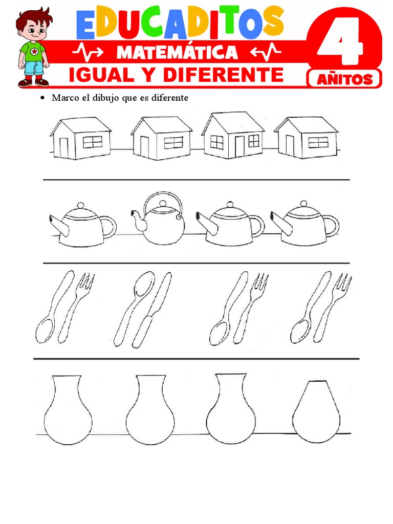 Actividades de Figuras Iguales y Diferentes | PDF