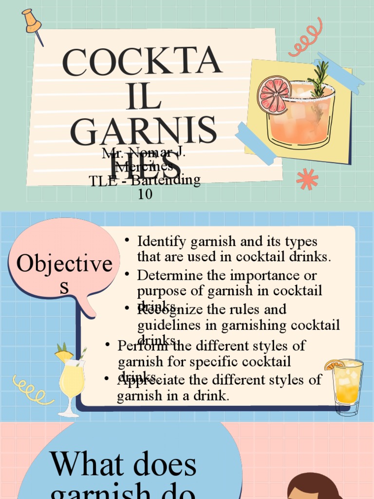 Module 5 Cocktail Garnishes | PDF | Garnish (Food) | Drink