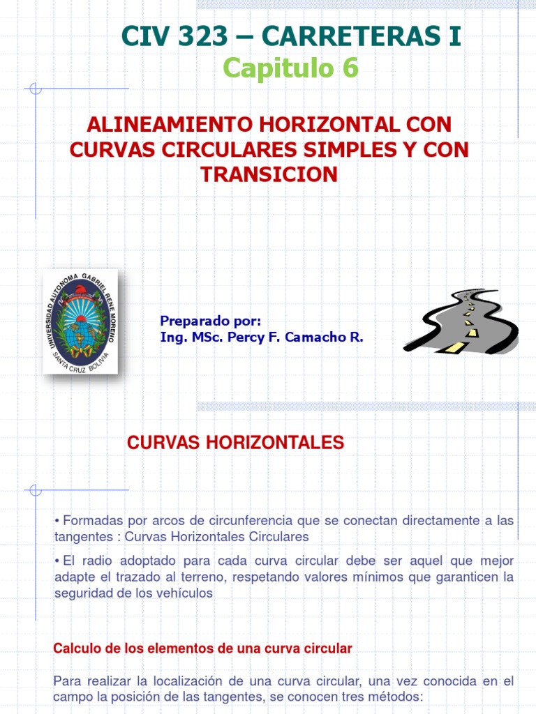Cap 6 - Alineamiento Horizontal | PDF | Curva | Tangente