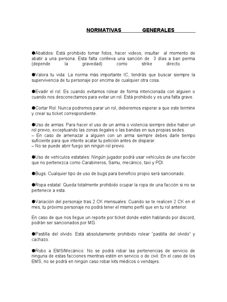 Normativas Generales 1 | PDF