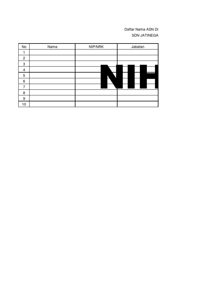 Format Pendataan ASN Difabel | PDF