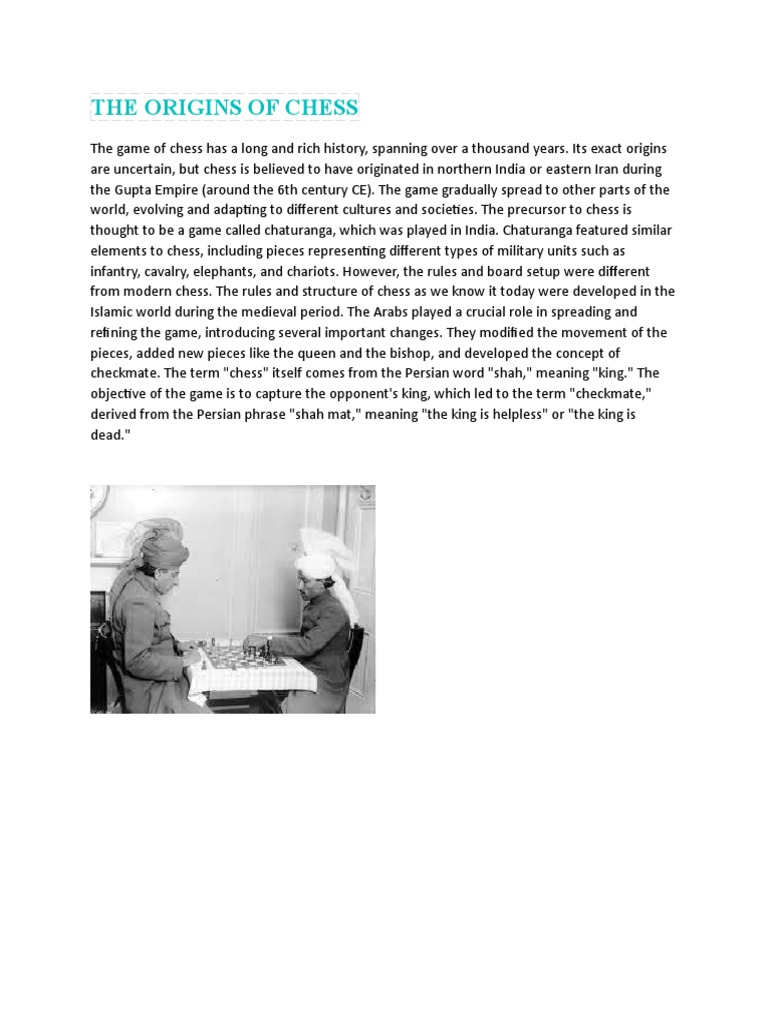 Origins and Evolution of Chess | PDF | Social Science