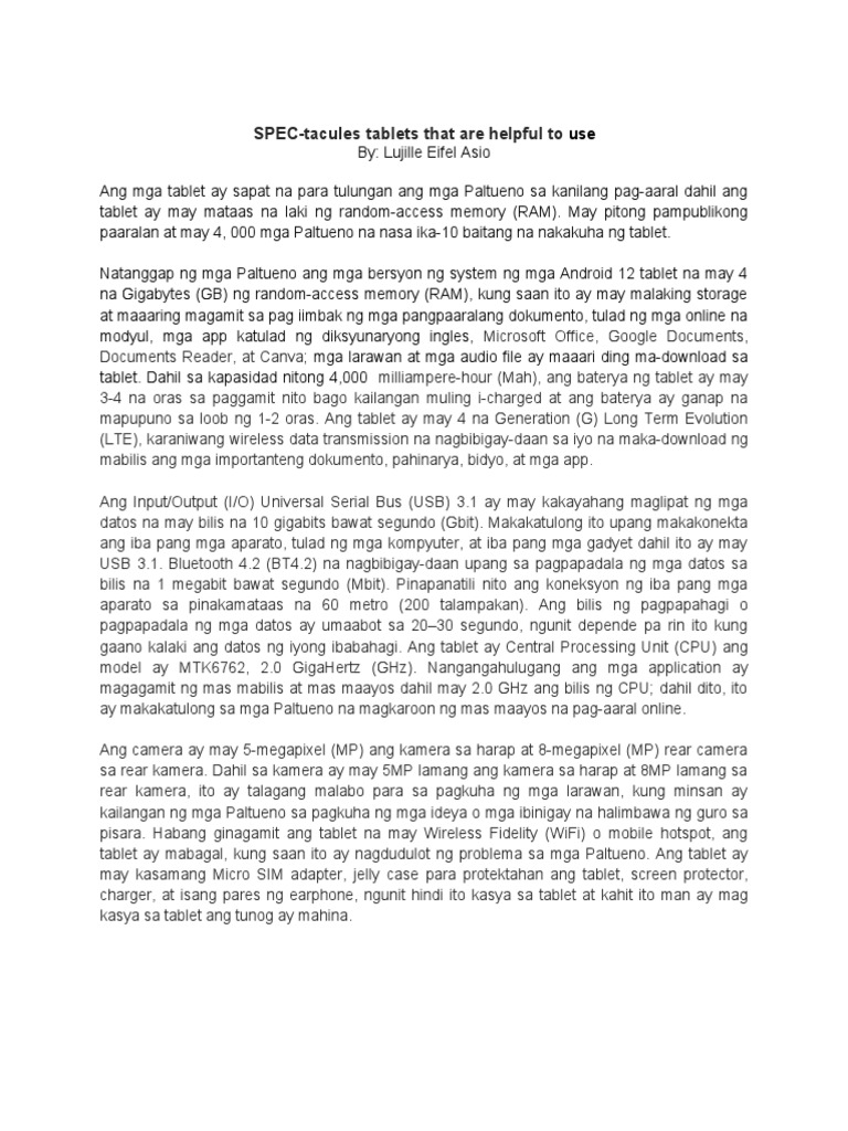 Filipino Article For Tablet | PDF