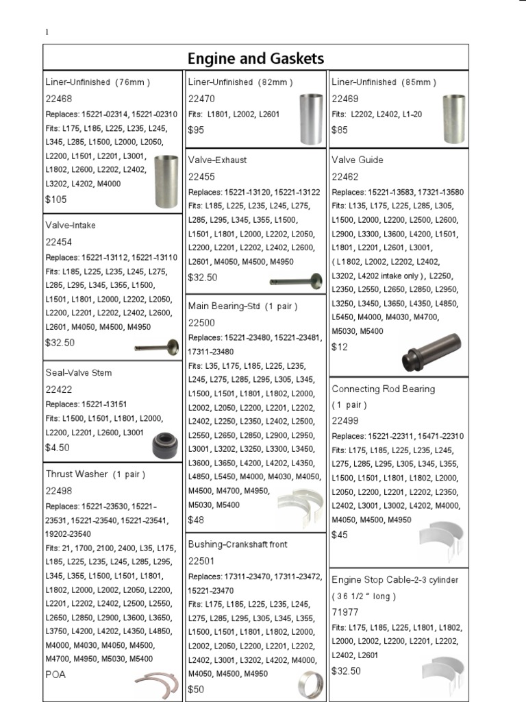 Kubota Catalogue - Part 2 | PDF | Piston | Engine Technology