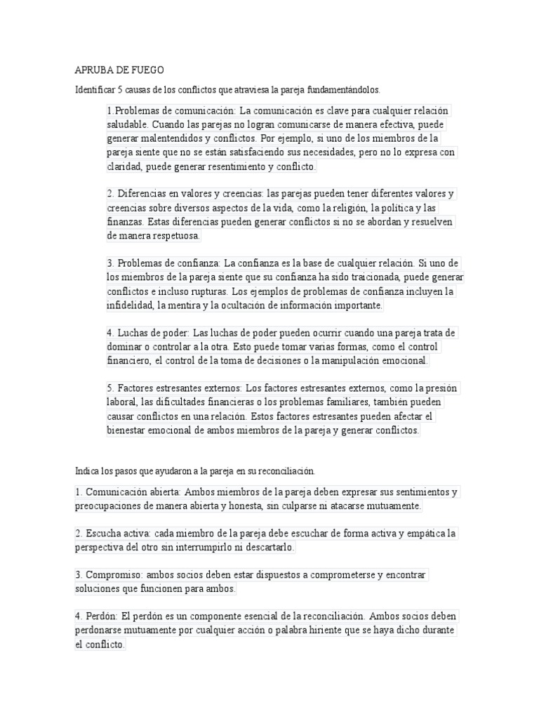 Apruba de Fuego | PDF | Relaciones personales, crianza y desarrollo ...