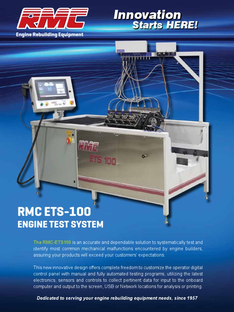 RMC ETS-100 Engine Testing Solutions | PDF | Engines | Diesel Engine