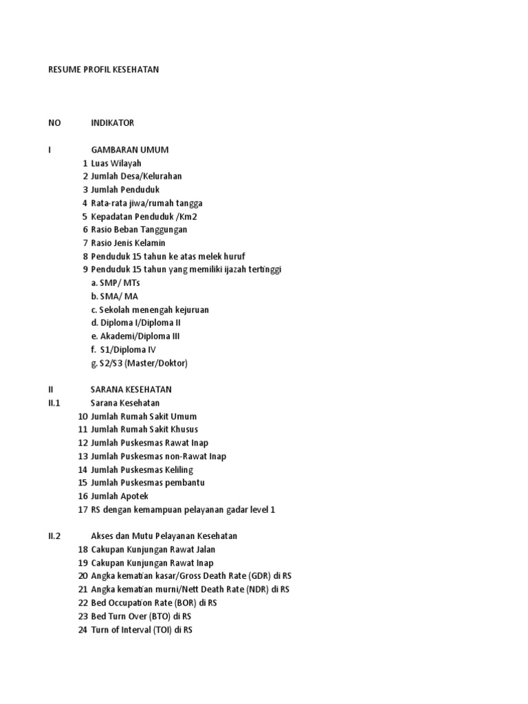 2 Lampiran Juknis Profil Kes 2021 | PDF