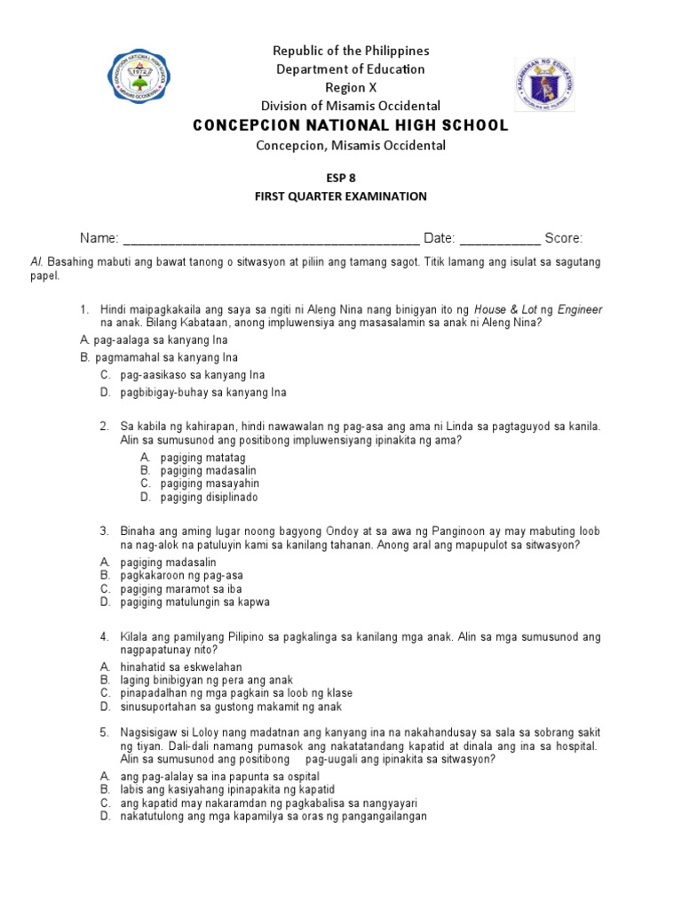 Esp 8 TQ 1Q | PDF | Wellness