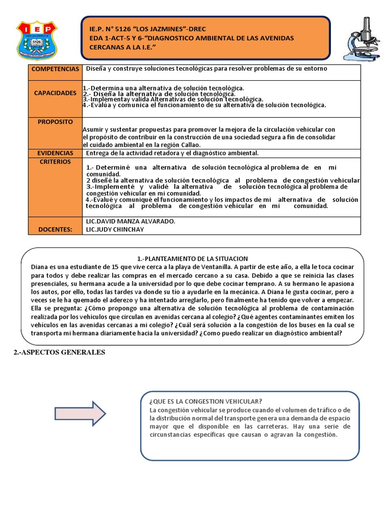 Eda 1 - Quinto Año-Act.5 y 6-Diagnostico Ambiental-2023 | PDF