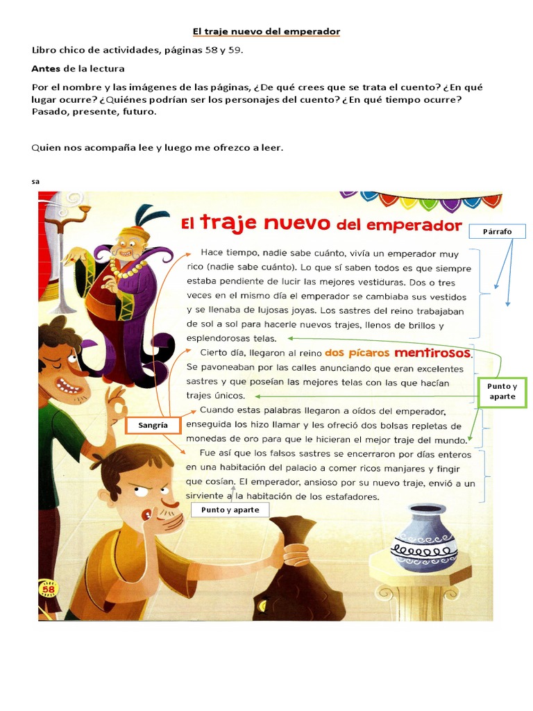 Actividades sobre "El traje nuevo del emperador" | PDF