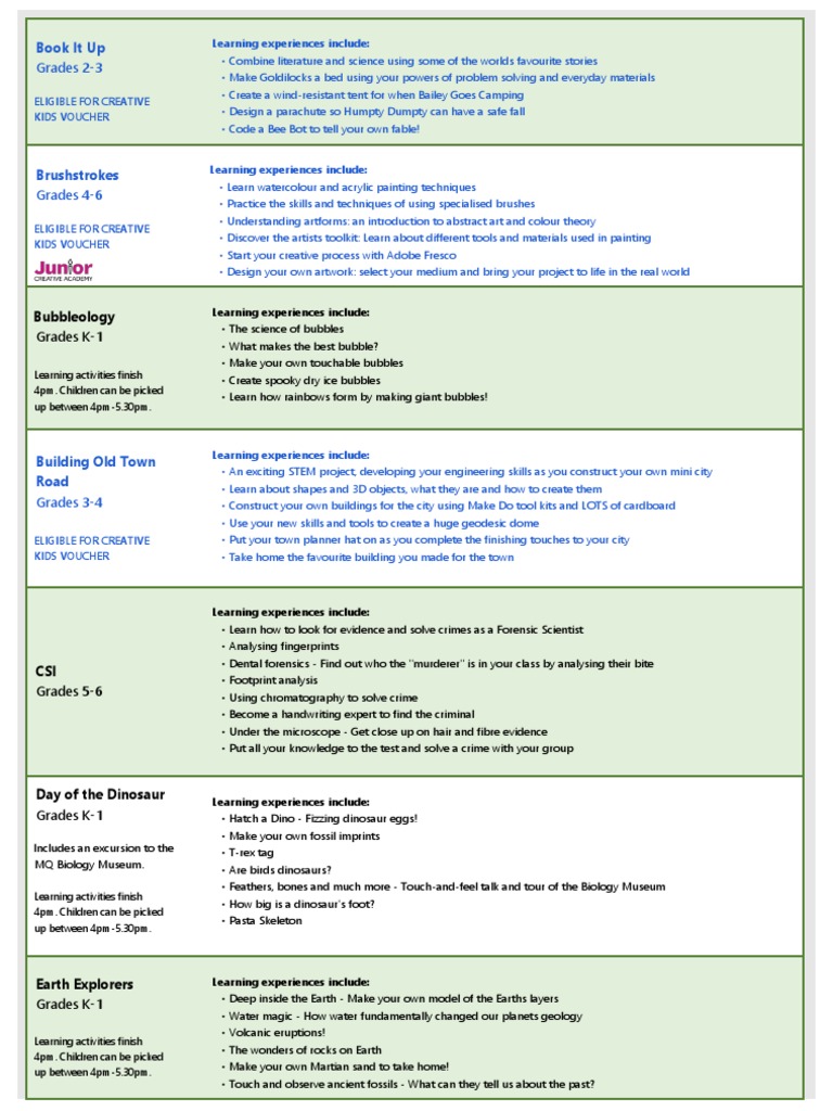 Junely 2023 Class Descriptions 13HA | PDF