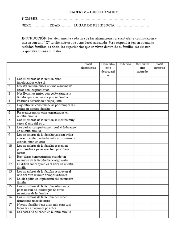 Faces IV Imprime | PDF